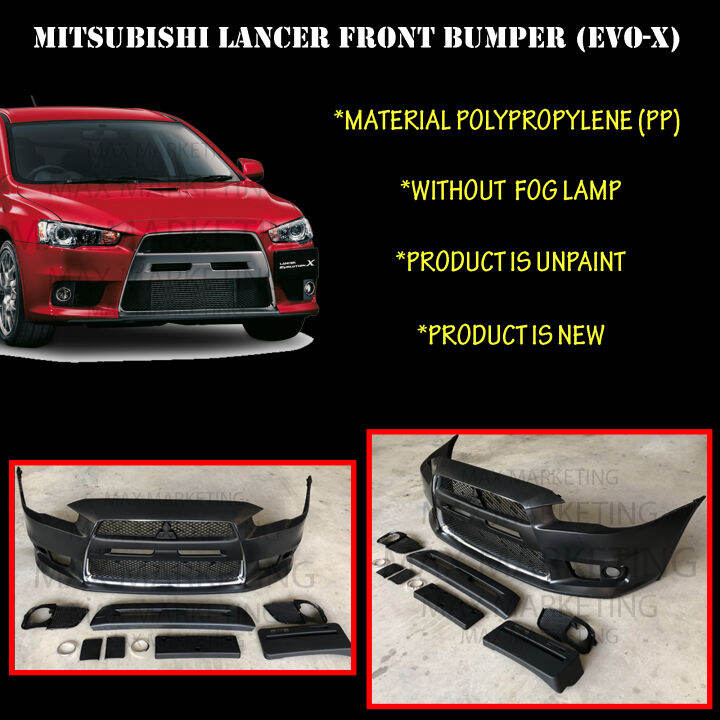 MITSUBISHI LANCER FRONT BUMPER WITHOUT FOG LAMP (EVO-X) (EVO10) (E10 ...