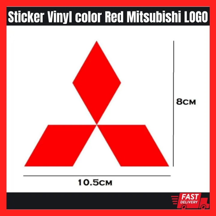 Car Automotive Sticker Vinyl color Red Mitsubishi LOGO | Lazada PH