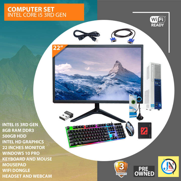 PC GAMING SET / NEC INTEL CORE i5 3RD GEN / 8GB RAM DDR3 / 500GB HDD ...