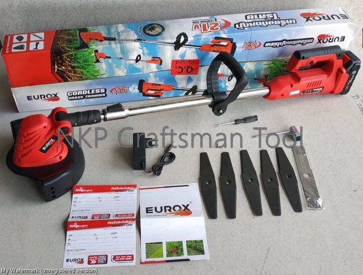 เครื่องตัดหญ้าแบตเตอรี่ เครื่องตัดหญ้าไร้สาย EUROX รุ่น EUROX 21 V (แบต 1 ก้อน) แบตเตอรี่ 21 ...