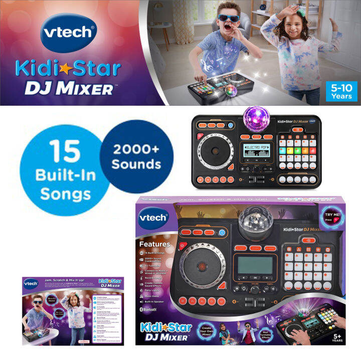 บูธดีเจดาวเด่นVTech KidiStar DJ Mixer Black ราคา 3,590.- บาท | Lazada.co.th