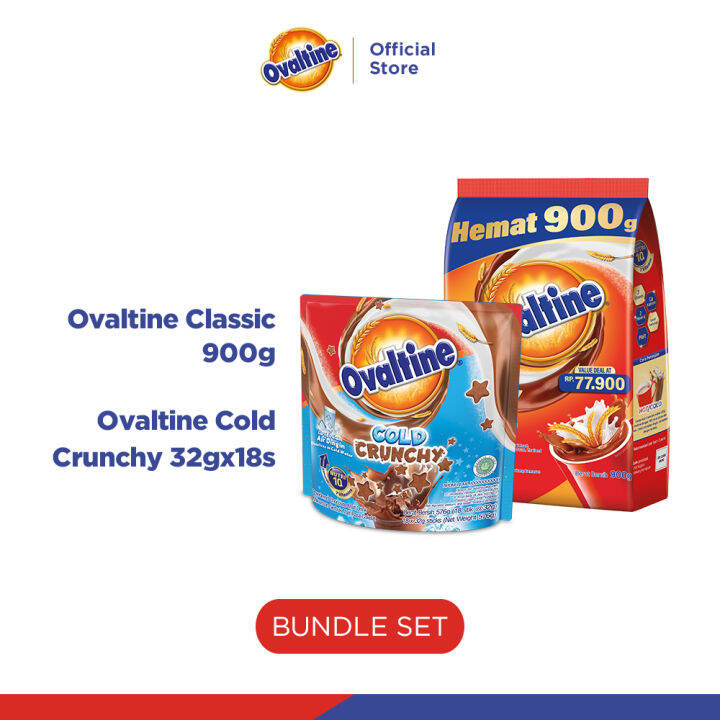 [Paket Bundle] Ovaltine Classic 900g dan Ovaltine Cold Crunchy 32gx18s ...