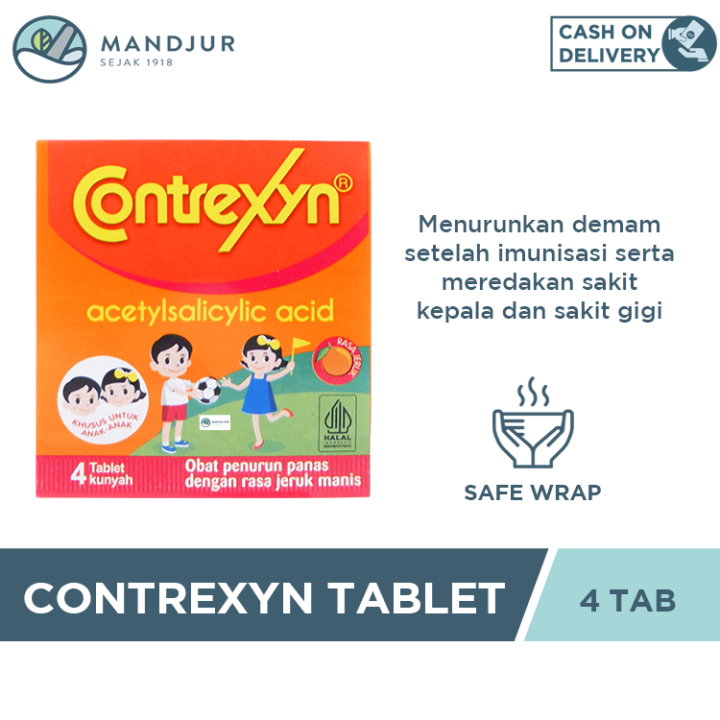 Contrexyn 4 Tablet Kunyah - Obat Penurun Panas Rasa Jeruk | Lazada ...