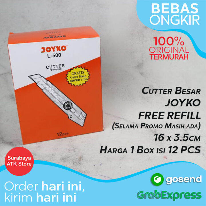 Cutter Besar FREE REFILL JOYKO L500 12 Pcs | Lazada Indonesia