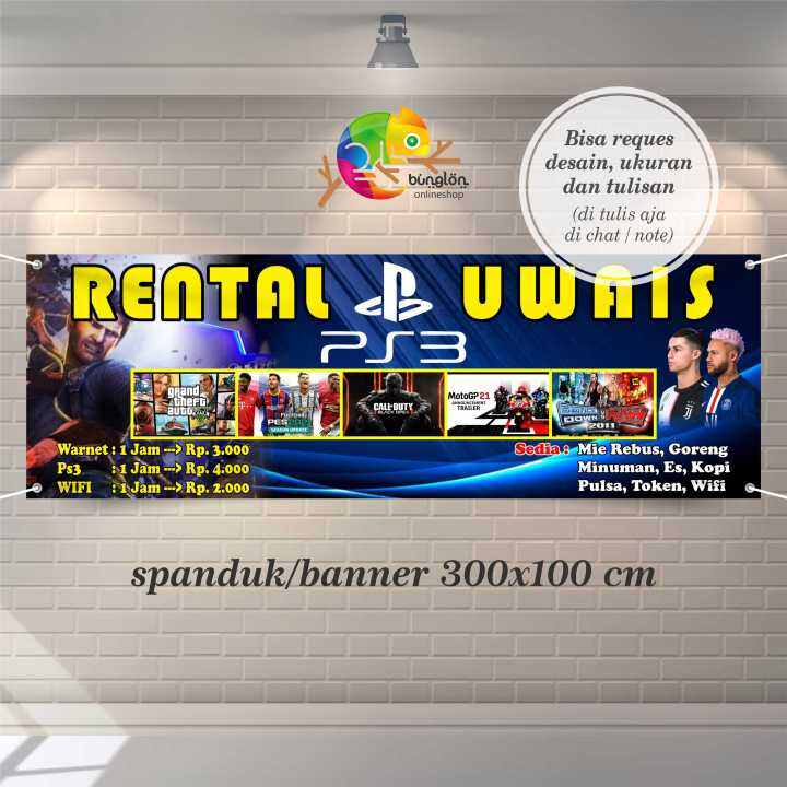 Spanduk Banner 300x100 Cm Spanduk Rental PS, Spanduk Warnet, Spanduk ...
