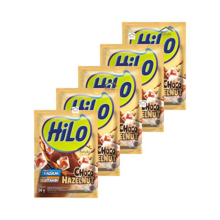 5PCS HiLo Chocolate Hazelnut Minuman Bubuk Susu Coklat Hazelnut Tinggi ...