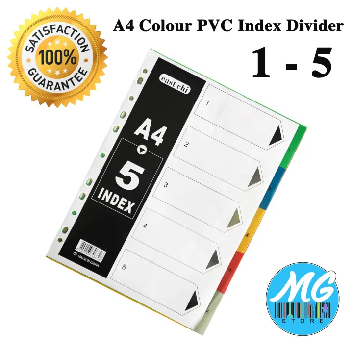 A4 Colour PVC Index Divider 5C | Lazada