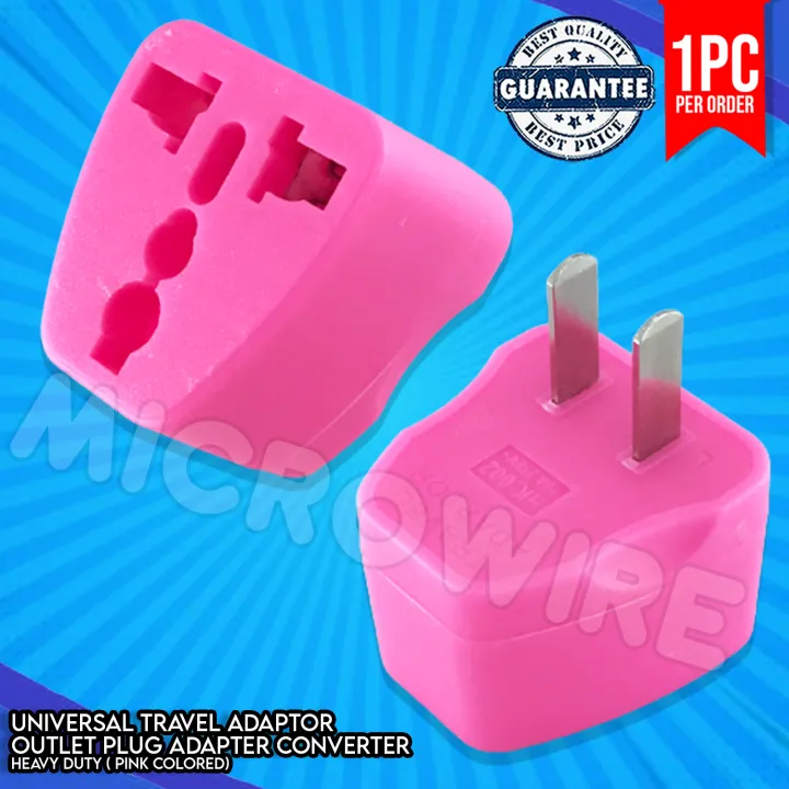 Universal Travel Adaptor Outlet Plug Adapter Converter (Pink) | Lazada PH