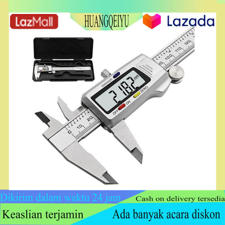 Kaliper Vernier Digital Baja Tahan Karat Jangka Sorong Stainless Steel Digital Display LCD ...