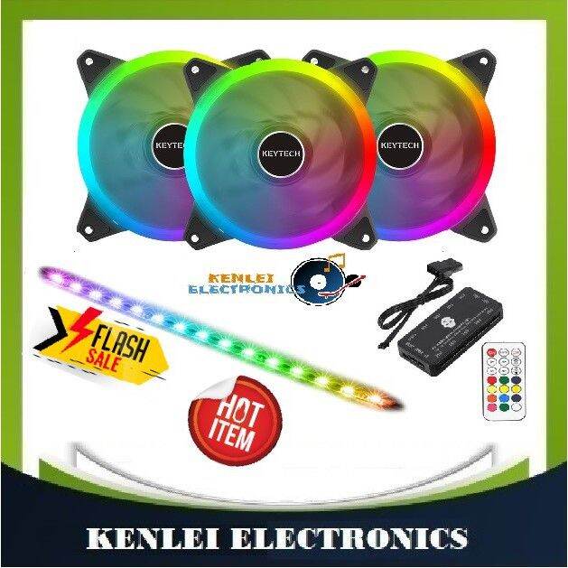 Keytech Storm X3 3-Fans ARGB 120mm + 1 LED Strip RGB Package | Lazada PH