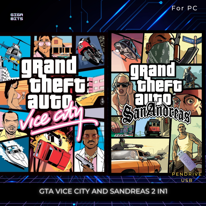 GTA vice city and GTA San Andreas both in one Package pendrive USB | Lazada