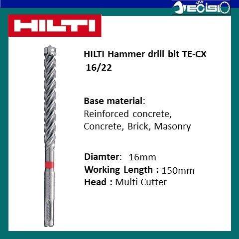 HILTI Hammer/Concrete Drill Bit TE-CX 16/22 16mm x 150mm | Lazada