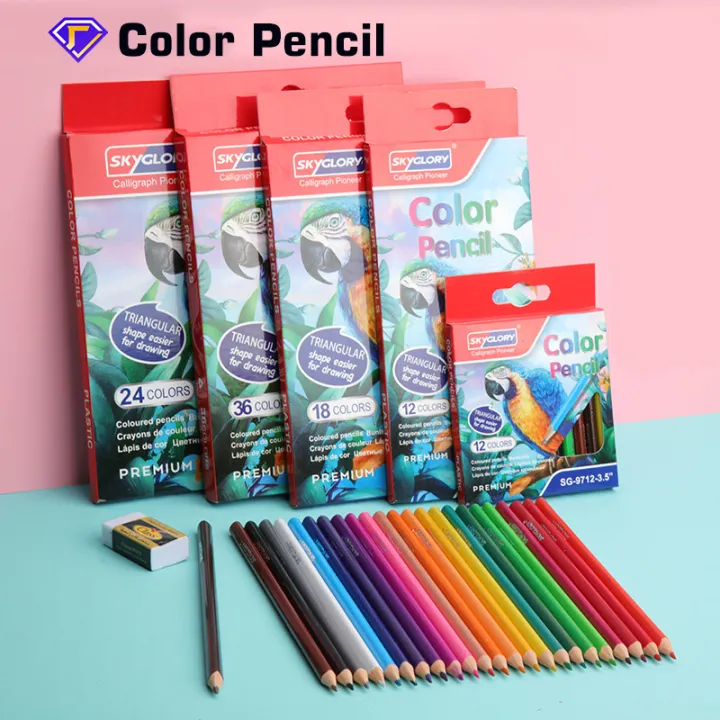 Premium Color Pencil Long 12/18/24 PCS | Lazada PH