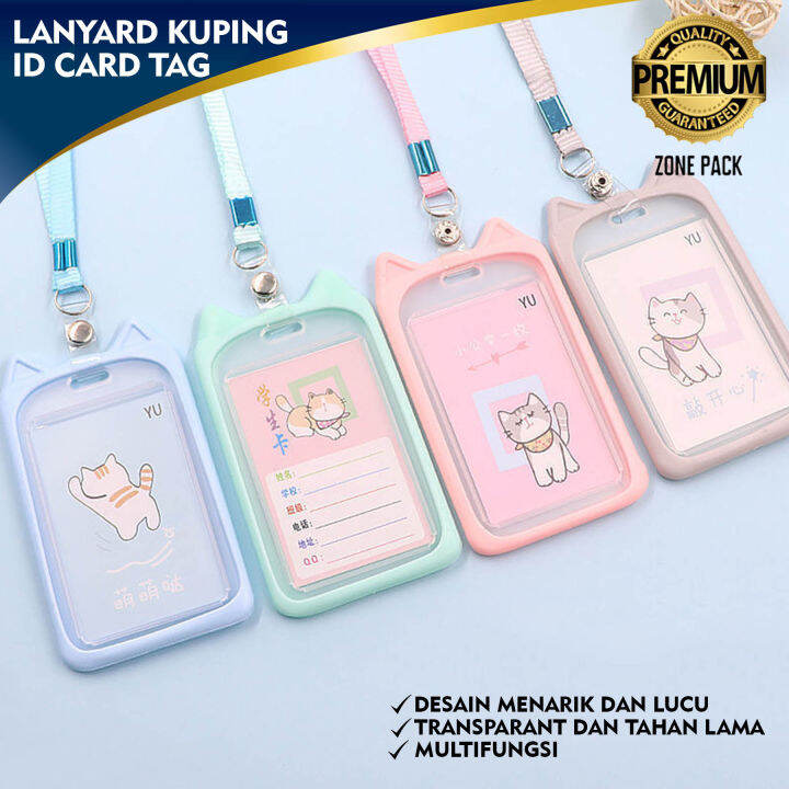 Lanyard Kuping Id Card Tag | Gantungan Tali Kartu Motif Kucing Kelinci ...
