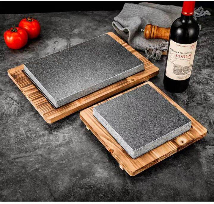 24 Kitchen Lava Stone Cooking Steak Set with Wood Included | Lazada PH