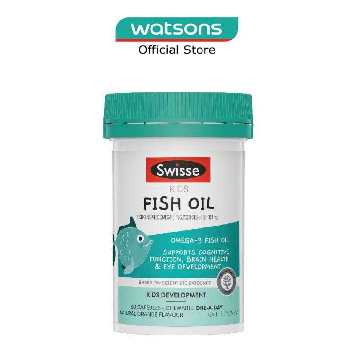 SWISSE Fish Oil for Kids Chewable Capsules Natural Orange Flavour 60s ...