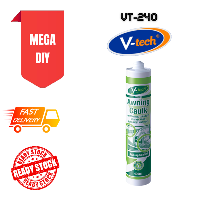 VTech VT-240 Awning Caulk Grey Awning Silicone Sealant 400ML | Lazada