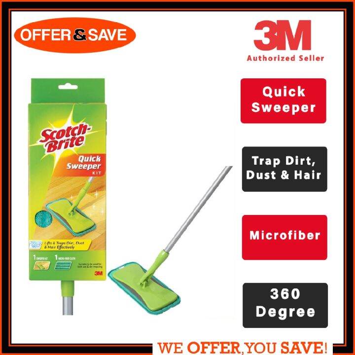 3M Scotch Brite Quick Sweeper Mop Kit with 1 Microfiber Cloth | Lazada ...