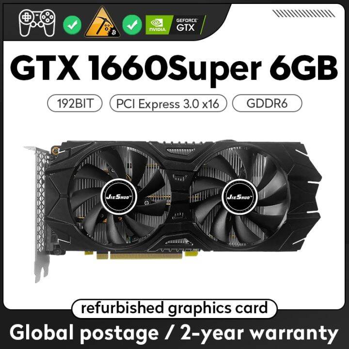 1 JIESHUO GTX1660 Super 6GB Gaming Video Card NVIDIA Geforce GTX 1660 SUPER 6G Graphics Cards ...