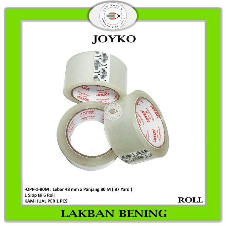 JOYKO - Lakban - Opp Tape Bening & Coklat 2 Inch x 80 Meter 48mm x 80m - ROLL | Lazada Indonesia