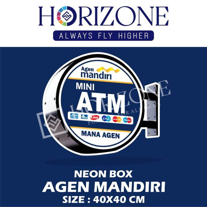 NEON BOX AGEN MANDIRI 40X40 CM BULAT AKRILIK | Lazada Indonesia