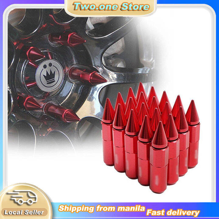 Blox Hub Screw Universal 20pcs M12x1.5 7075 Aluminum Extended Tuner Rims/Wheels Spiked Lug Nuts ...