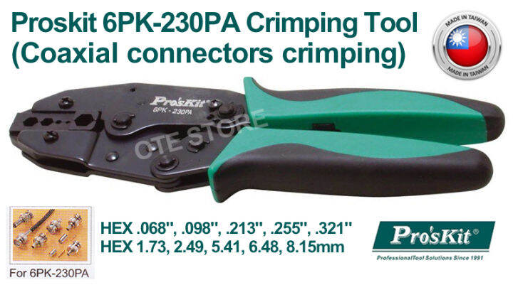 Proskit 6PK-230PA Crimping Tool (Coaxial connectors crimping) Made in ...