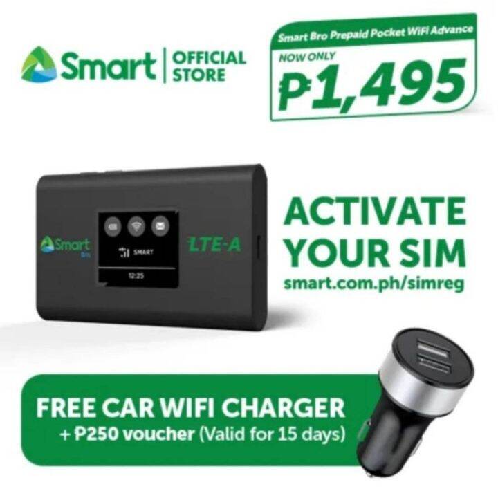 SMARTBRO POCKET WIFI LTE-ADVANCE M27IT FREE250 LOAD | Lazada PH