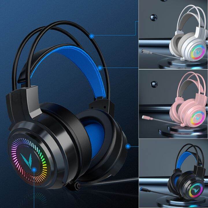 Wayar Telinga Gaming Headset with Mic RGB Surround Sound Stereo Wired ...