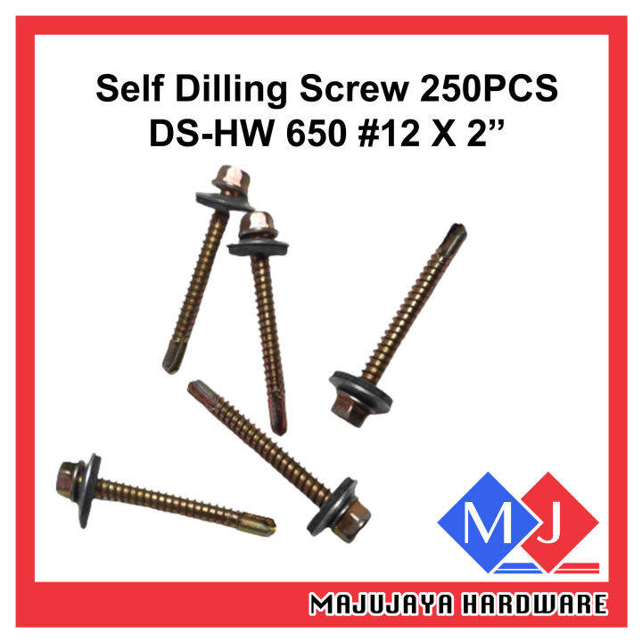 250PCS MK Hex Self Drilling Screw Skru Bumbung Skru Atap Self Drilling ...