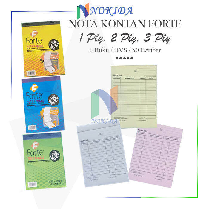 Nokida Nota Kontan Forte [1 Buku] / Nota 3 Rangkap/ Nota 2 Rangkap ...