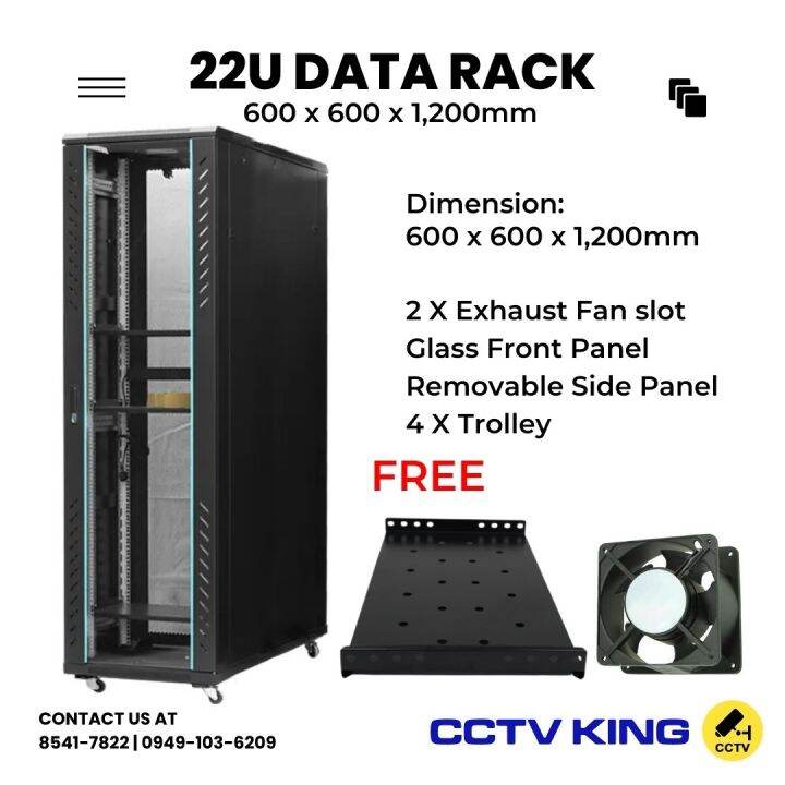 Data rack Server Rack 22U (self-assemble) Data Cabinet Network Rack ...