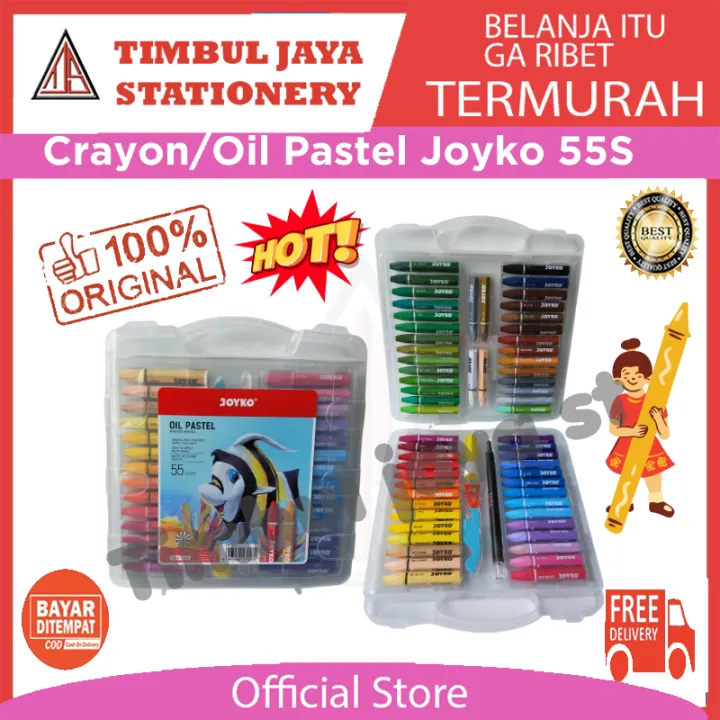 TJS Joyko Titi crayon krayon oil pastel 55 warna murah, Crayon sekolah ...