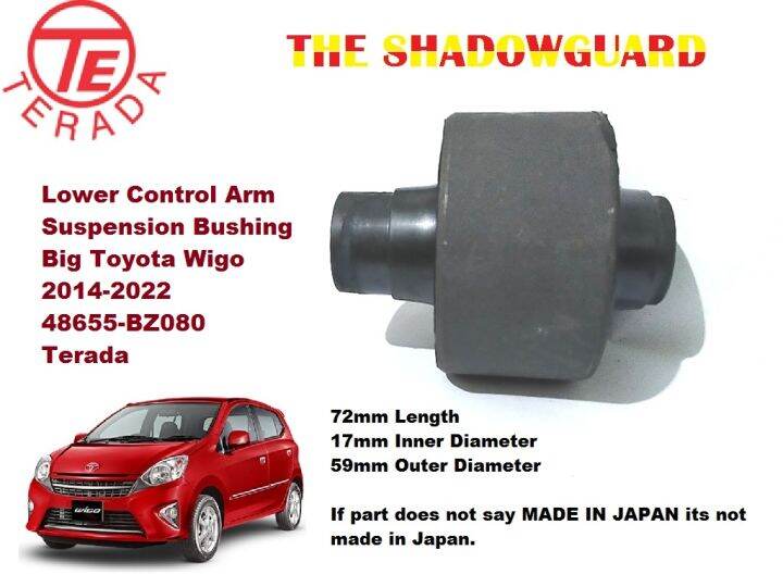 Lower Control Arm Suspension Big Bushing Toyota Wigo 2014 to 2022 48655 ...