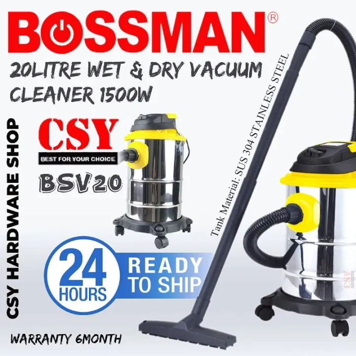 BOSSMAN 20L Wet & Dry Vacuum Cleaner 1500W 3 in 1 | Lazada
