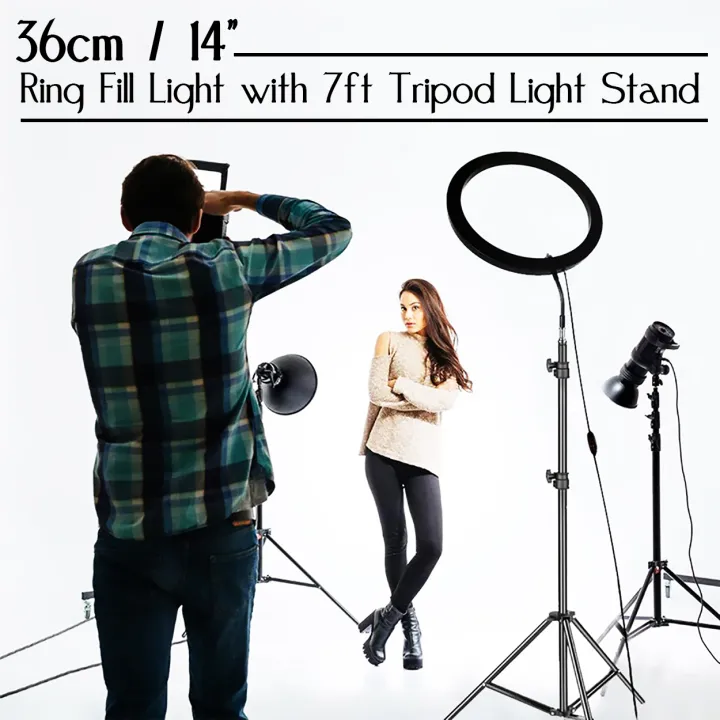 36cm/14" Ring Fill Light with 7ft Tripod Light Stand | Lazada PH