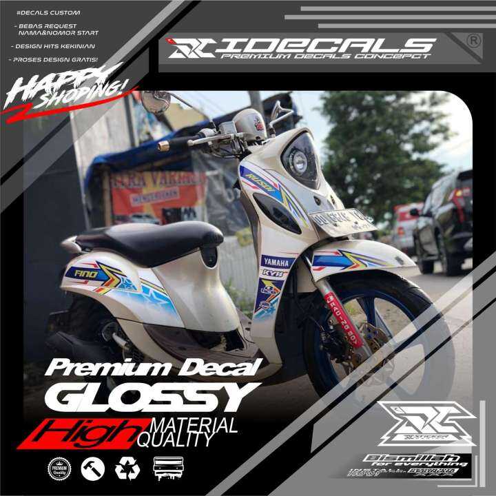 00173 sticker decals fullbody yamaha fino tema desain racing garis ...