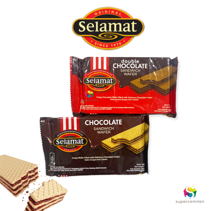Selamat Wafer Sandwich Chocolate / Double Chocolate 45 Gram | Lazada ...
