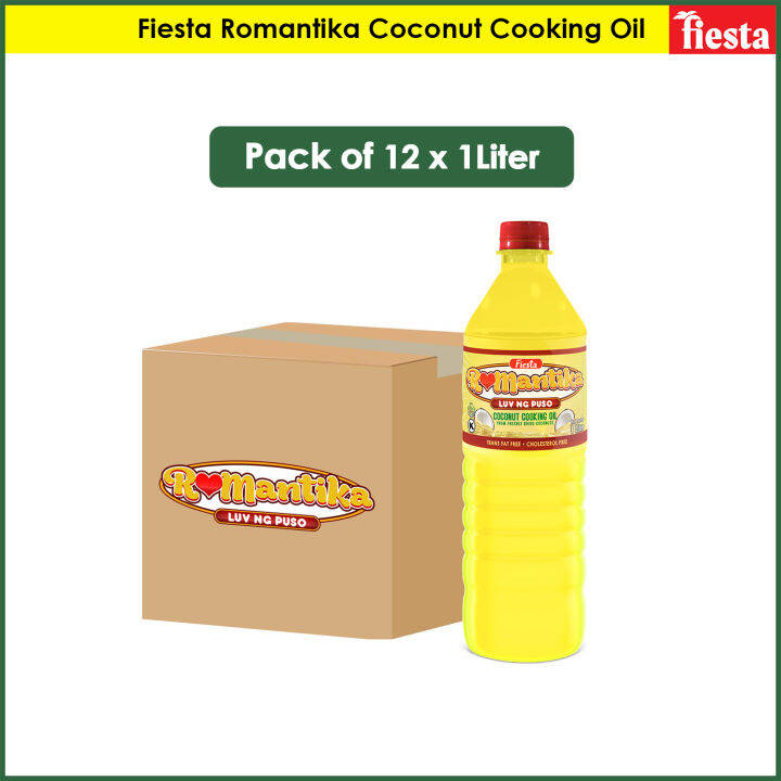 Fiesta Romantika Coconut Cooking Oil 1 Liter | Pack of 12 | Cooking Oil ...