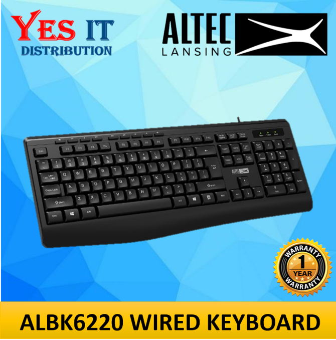 ALTEC LANSING ALBK6220 WIRED KEYBOARD MULTIMEDIA KEY FOLDABLE STAND ...