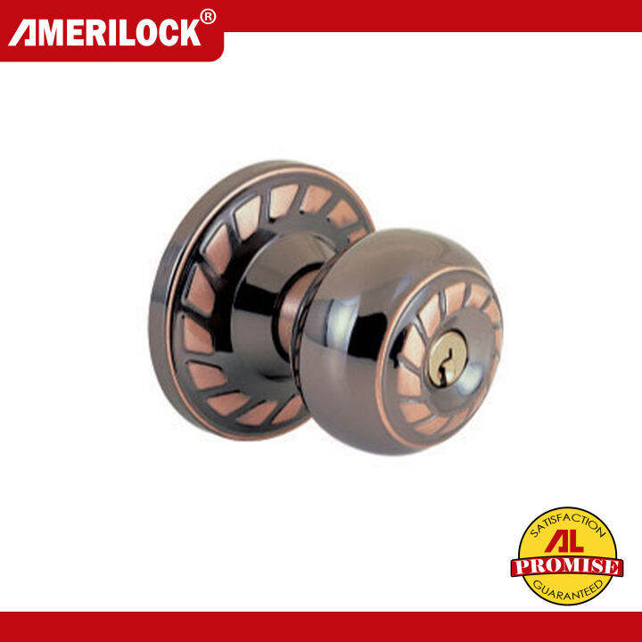 AMERILOCK Door Knob for Bedroom Keyed Entry Decorative Lockset (Black ...