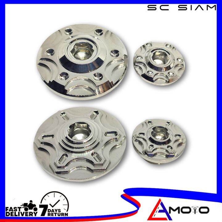 (PAIR) SC SIAM DUO CAP CNC STAINLESS HIGH QUALITY / RAIDER 150 / HONDA ...