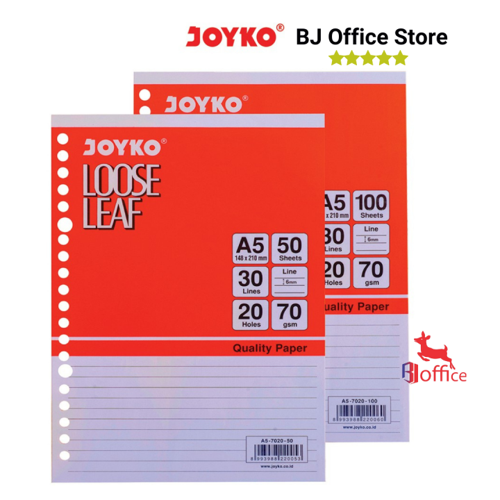 Loose Leaf Joyko A5 50-100 Lembar / Isi Binder | Lazada Indonesia