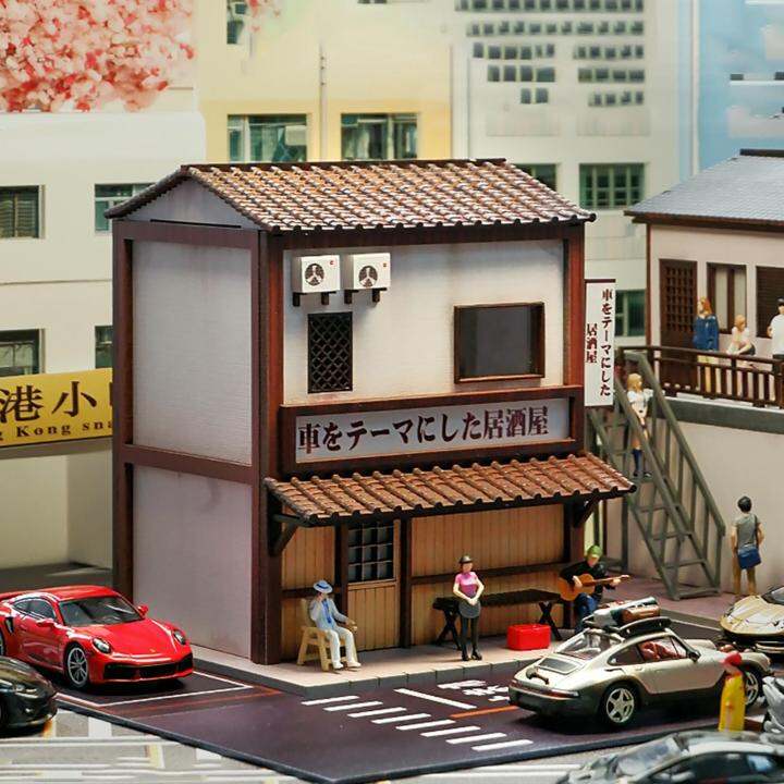 Dolity 1:64 Parking Lots Model Models Miniatures Garage with Lighting ...