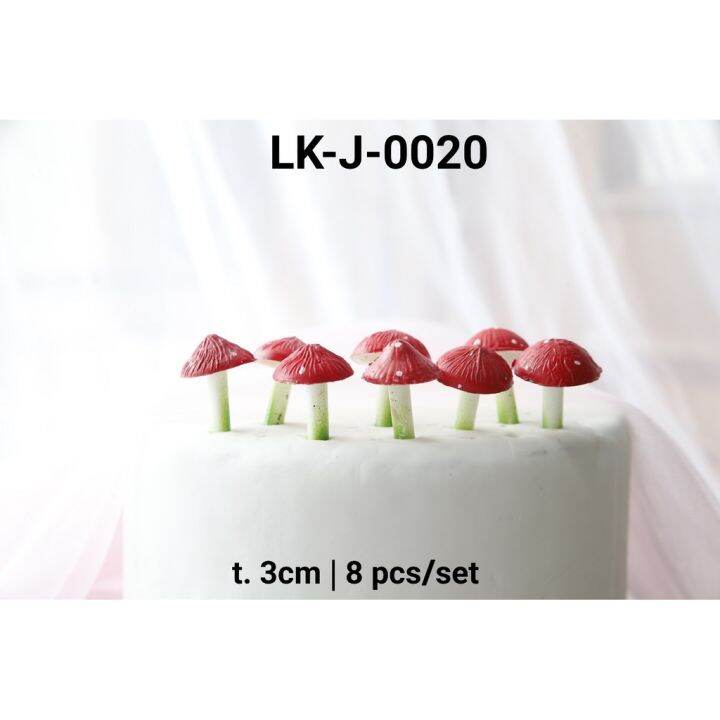 LK-J-0020 Topper cake hiasan kue tart rumput tanaman jamur lokal ...