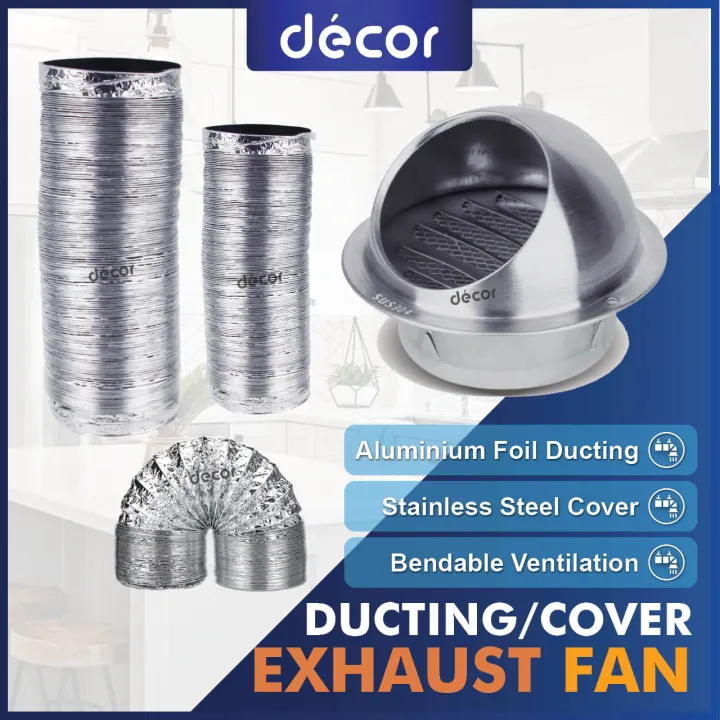 Aluminium Exhaust Fan Foil Ducting Ventilation 5M 10M 4'' Air Exhaust ...