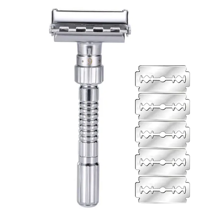New Adjustable Double Edge Shaving Safety Razor Shaver Blades Zinc ...