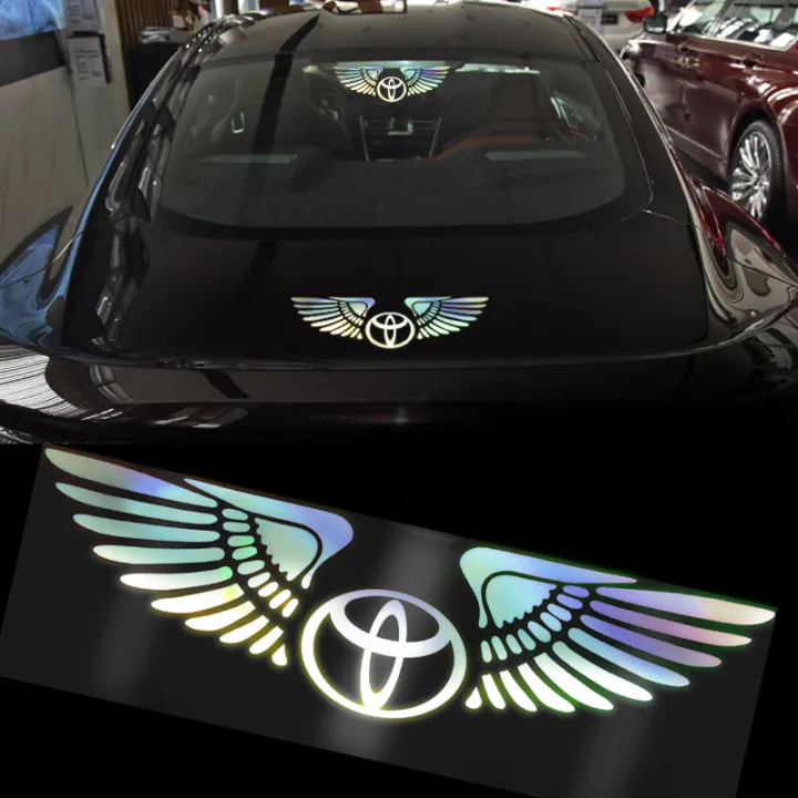 Reflective colorful angel wings laser car stickers body free stickers ...