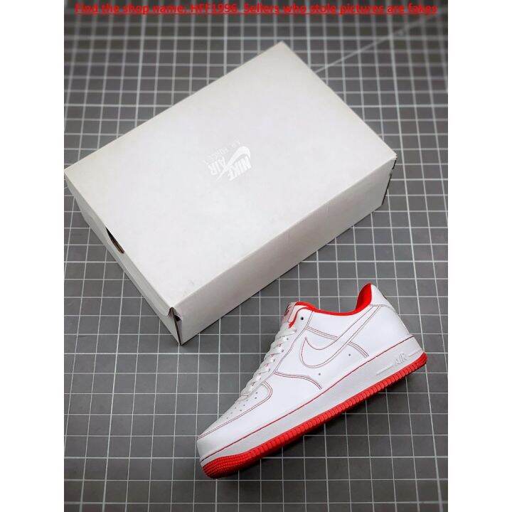 (HY)(HFF1996) NIKE AIR Force 1 Low Red White Suture Sports shoes ...