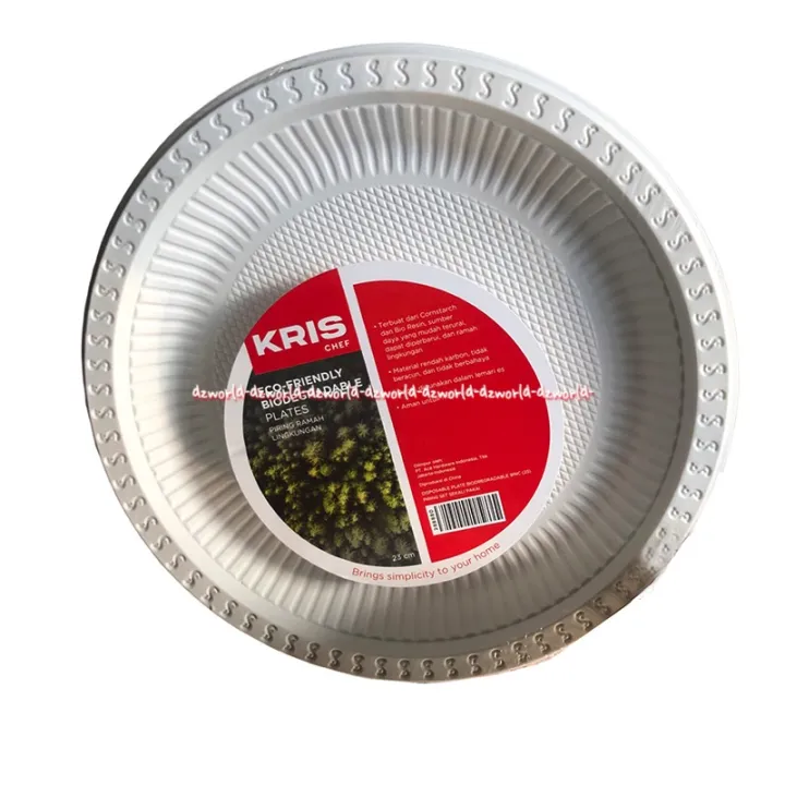 Krischef Eco Friendly Biodegradable Plate 23cm Piring Makanan Makanan ...